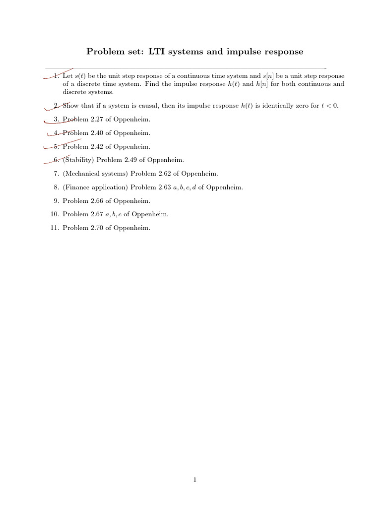 Problems LTI Impulse Resp (2) | PDF