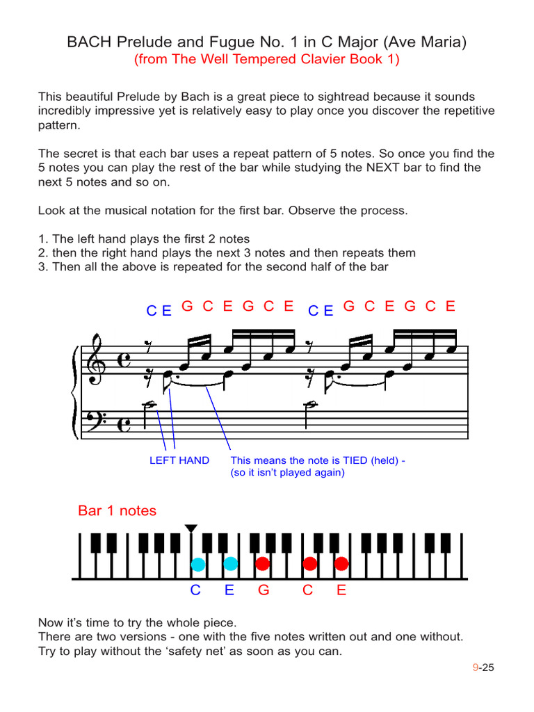 Bach Prelude in C Major Guide | PDF