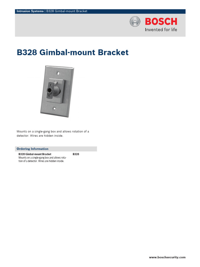 B328 Gimbal-Mount Bracket Overview | PDF