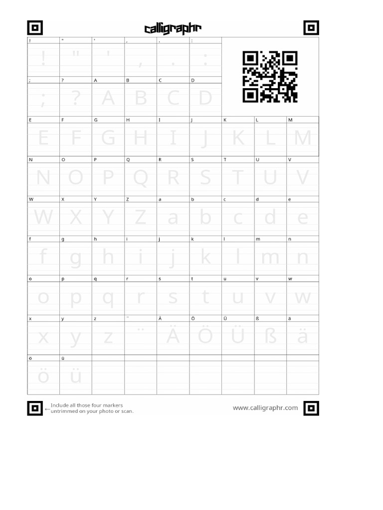 Calligraphr Font MakeTemplate | PDF