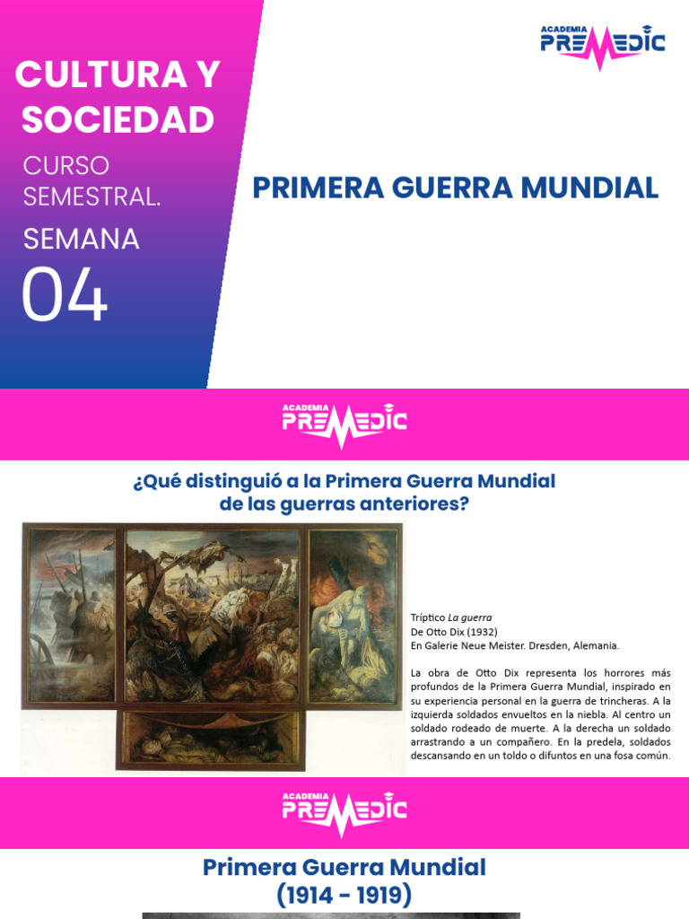 Semana 4 Primera Guerra Mundial | PDF | Primera Guerra Mundial ...