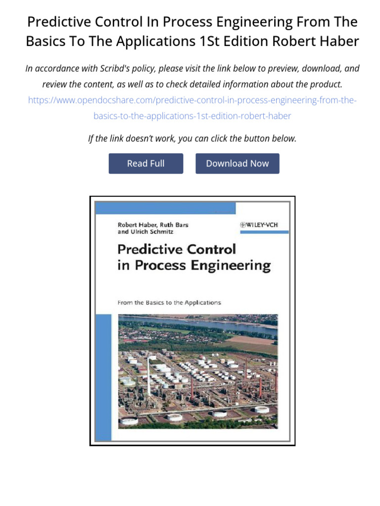 Predictive Control In Process Engineering From The Basics To The Applications 1st Edition Robert ...