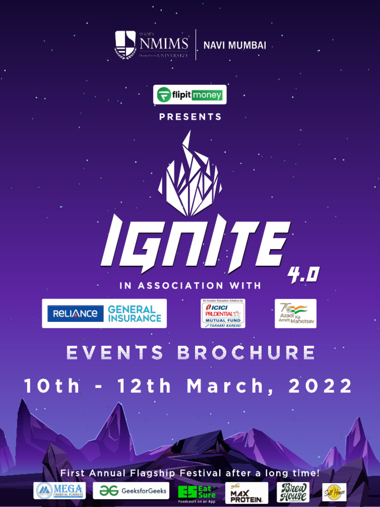 Ignite 4.0: NMIMS Events Brochure | PDF