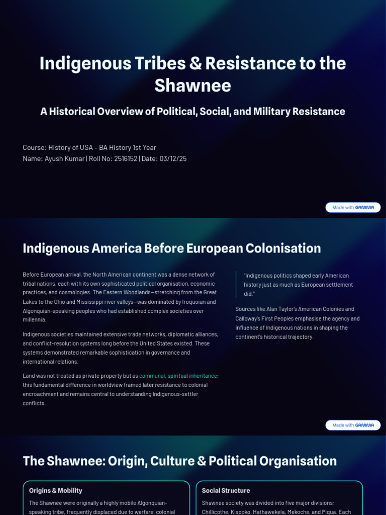 Indigenous Tribes and Resistance to the Shawnee (1) | PDF | Tecumseh ...