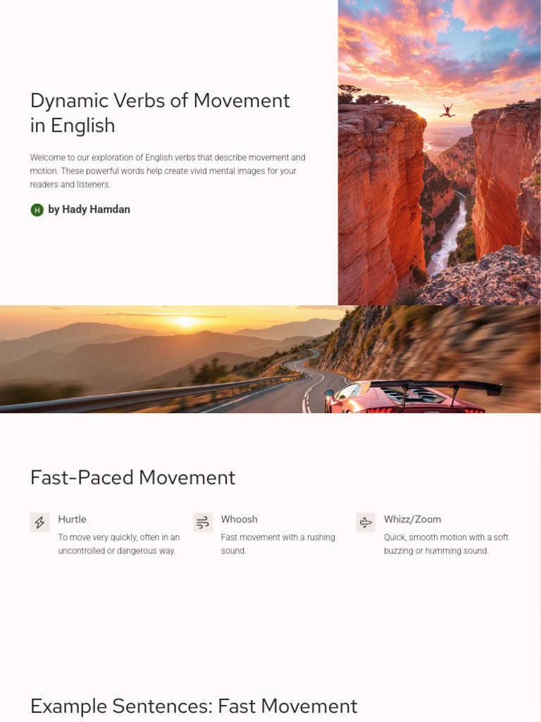 Verbs of Movement in English | PDF