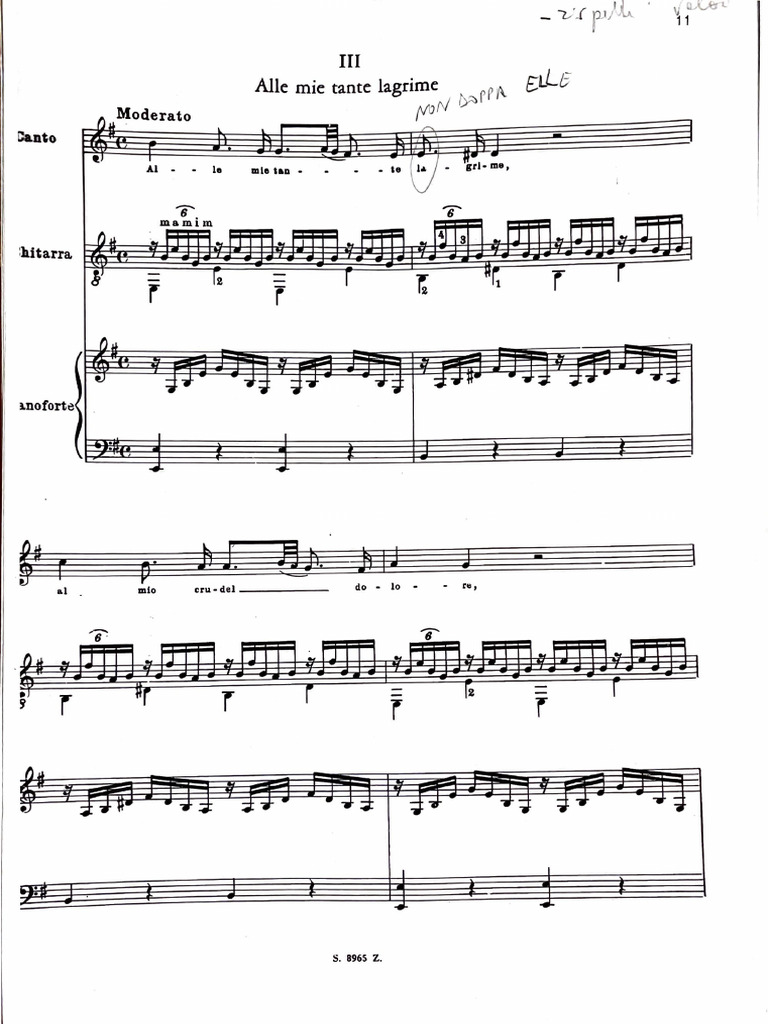 Alle Mie Tante Lagrime - M. Giuliani | PDF