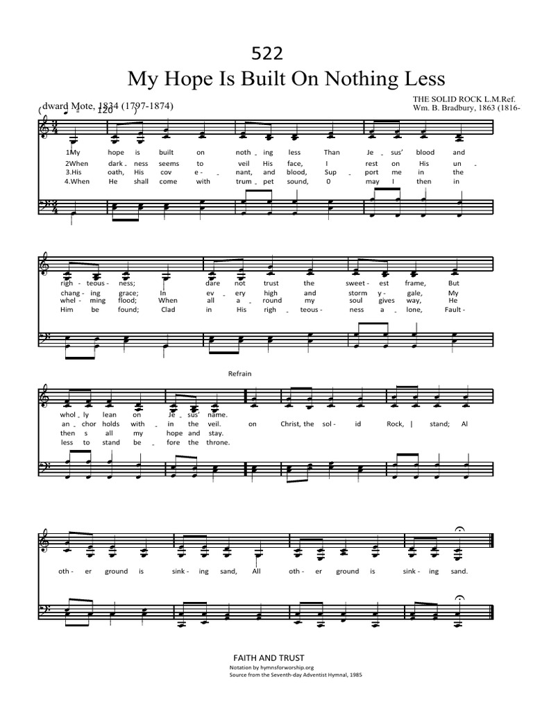My Hope Is Built On Nothing Less | PDF | British Christian Hymns | Hymns