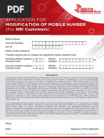 Bank of Baroda Mobile Number Change Form | PDF | Identity Document ...