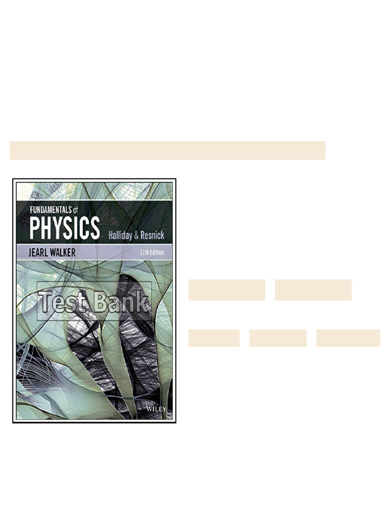 Fundamentals of Physics 11th Edition Halliday Test Bank - test bank and ...