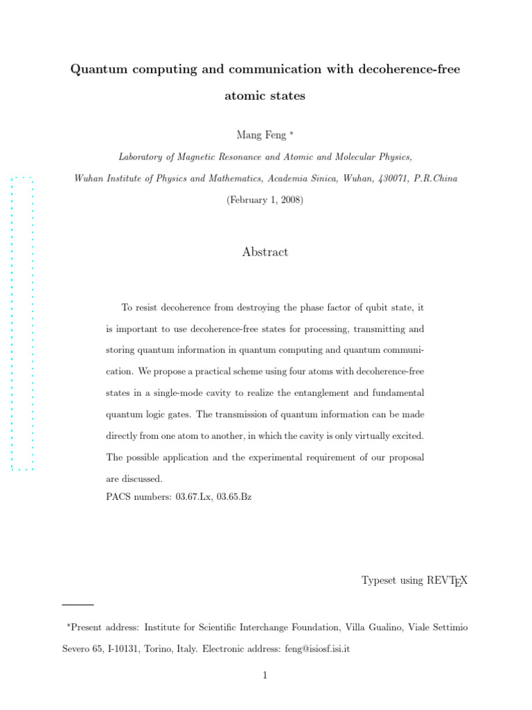 quant-ph0111041 | PDF | Quantum Entanglement | Quantum Computing