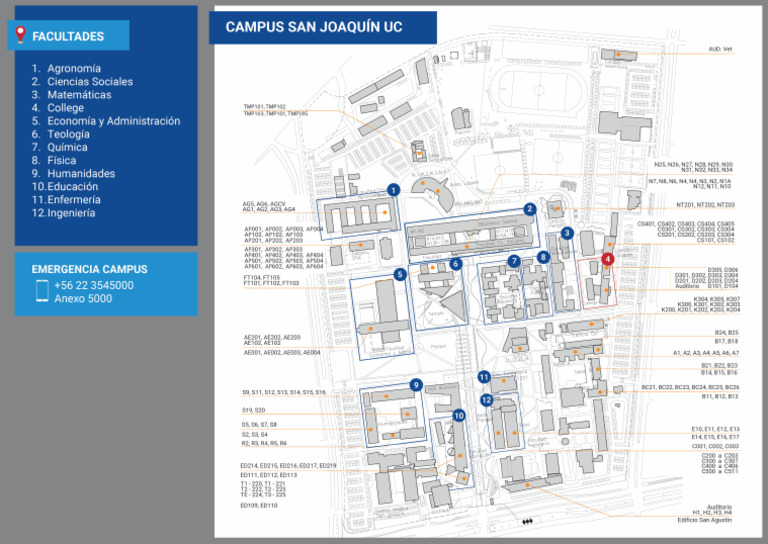 Mapa Salas Campus San Joaquin UC Marzo 2025 | PDF