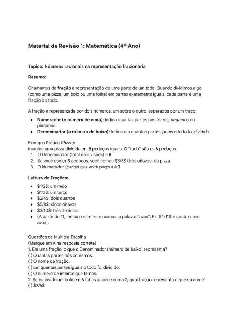 [4 ano] Matemática - Quarto Bimestre 2025 | PDF | Triângulo