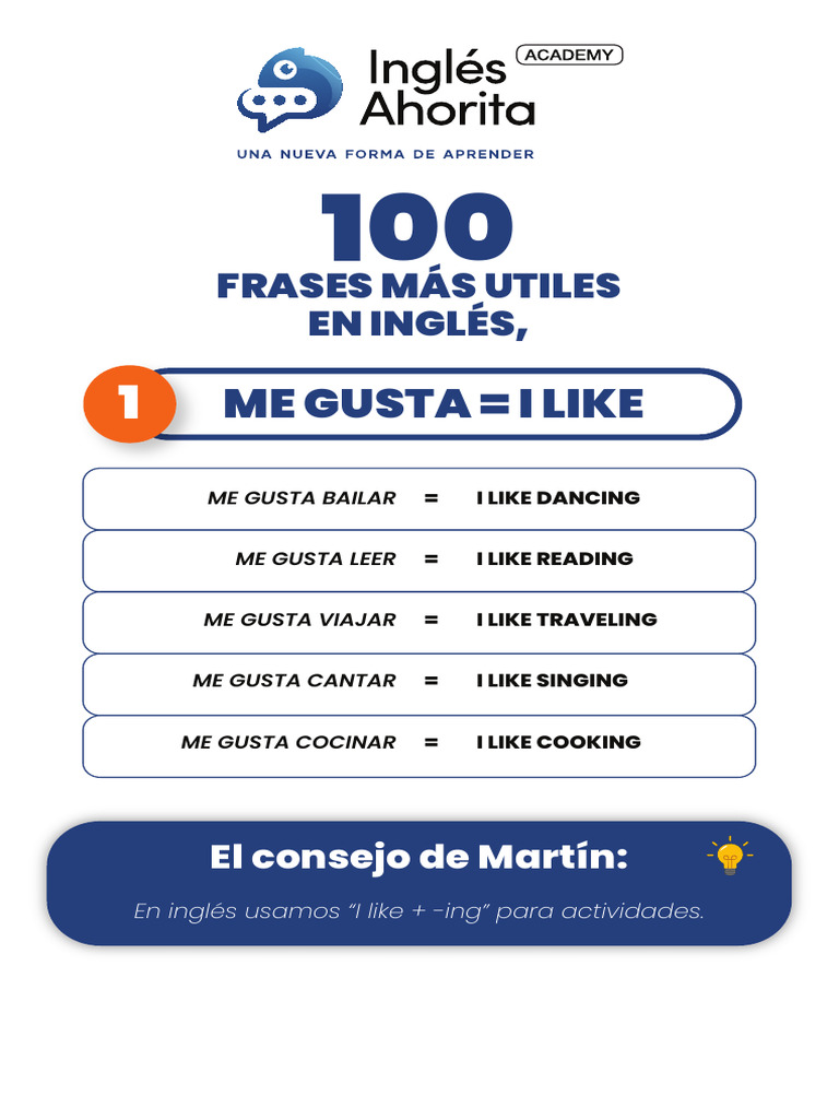 100 Frases Útiles en Inglés | PDF