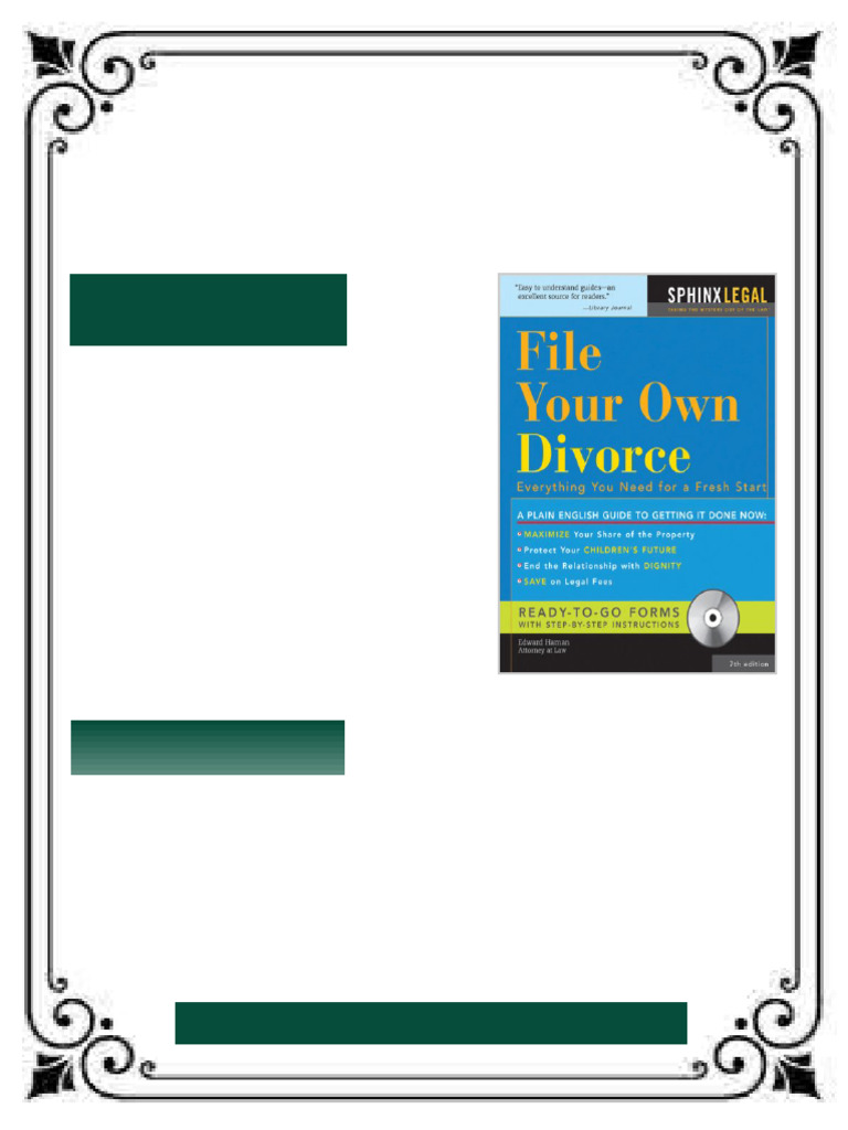 File Your Own Divorce 7E Everything You Need for a Fresh Start How to ...