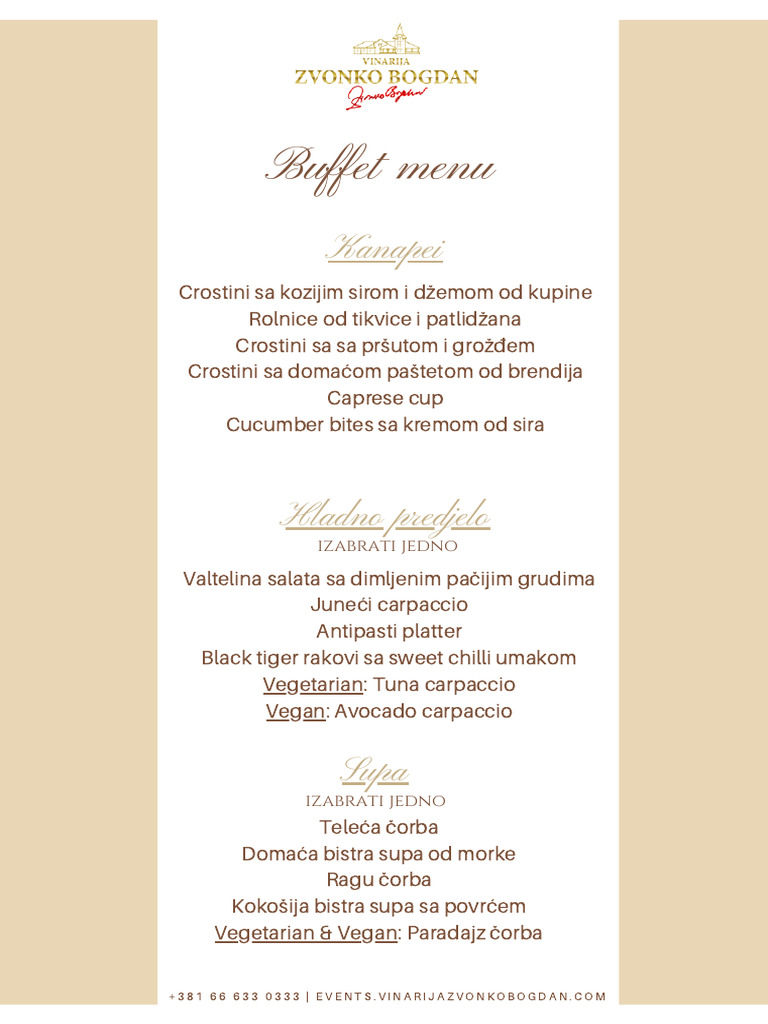 Buffet Menu | PDF