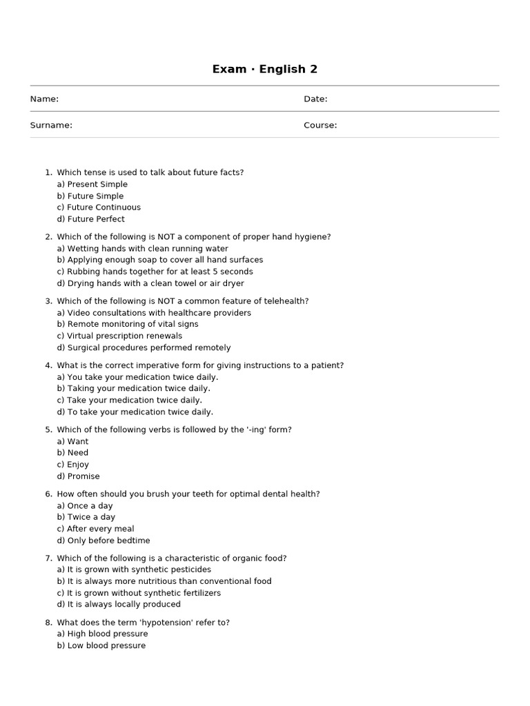 English 2 | PDF | Microorganism | Hypertension