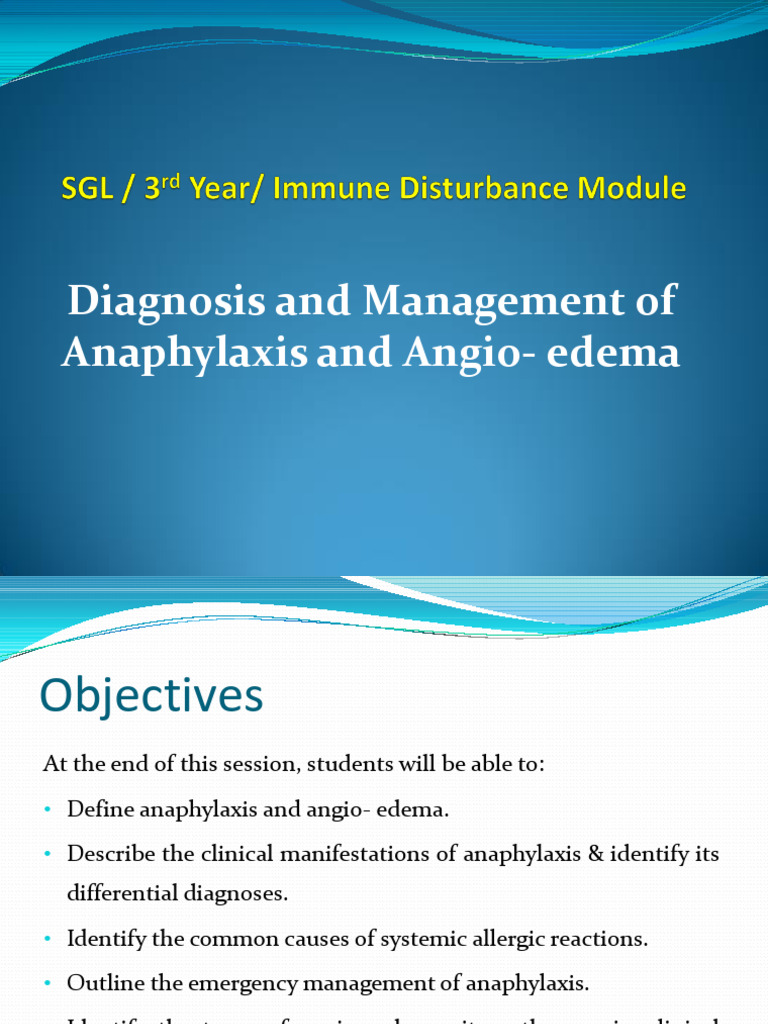 TBL1- Diagnosis and Management of Anaphylaxis | PDF | Allergy ...