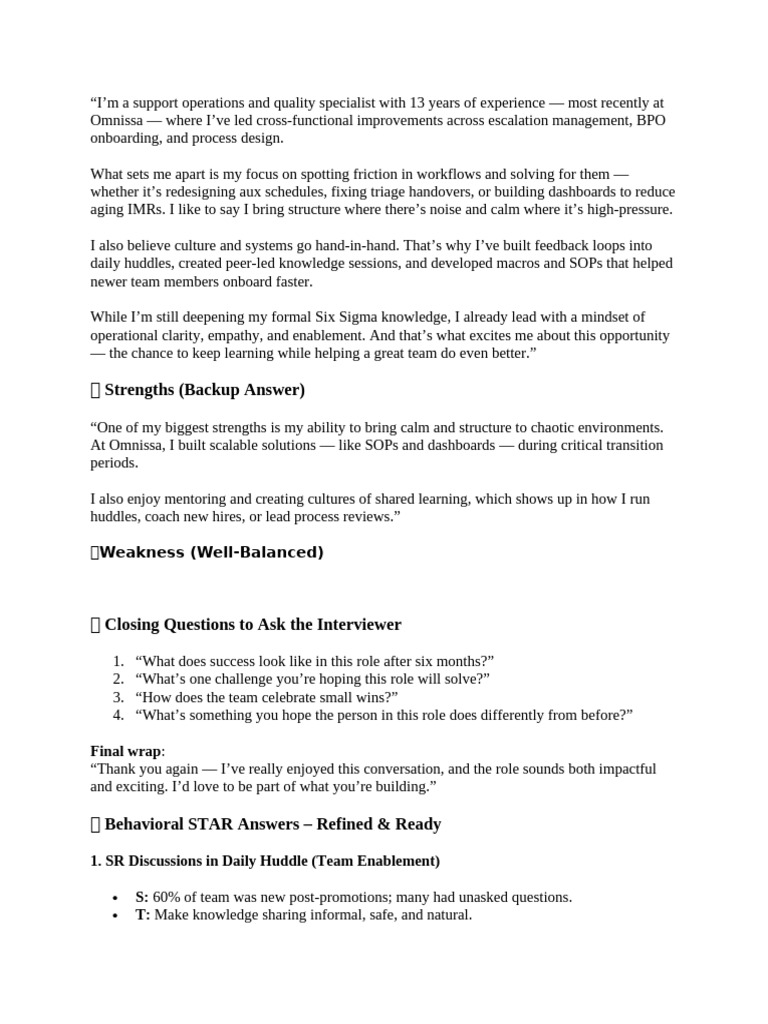 Mock Interview Sheet 1 | PDF | Learning | Cognition