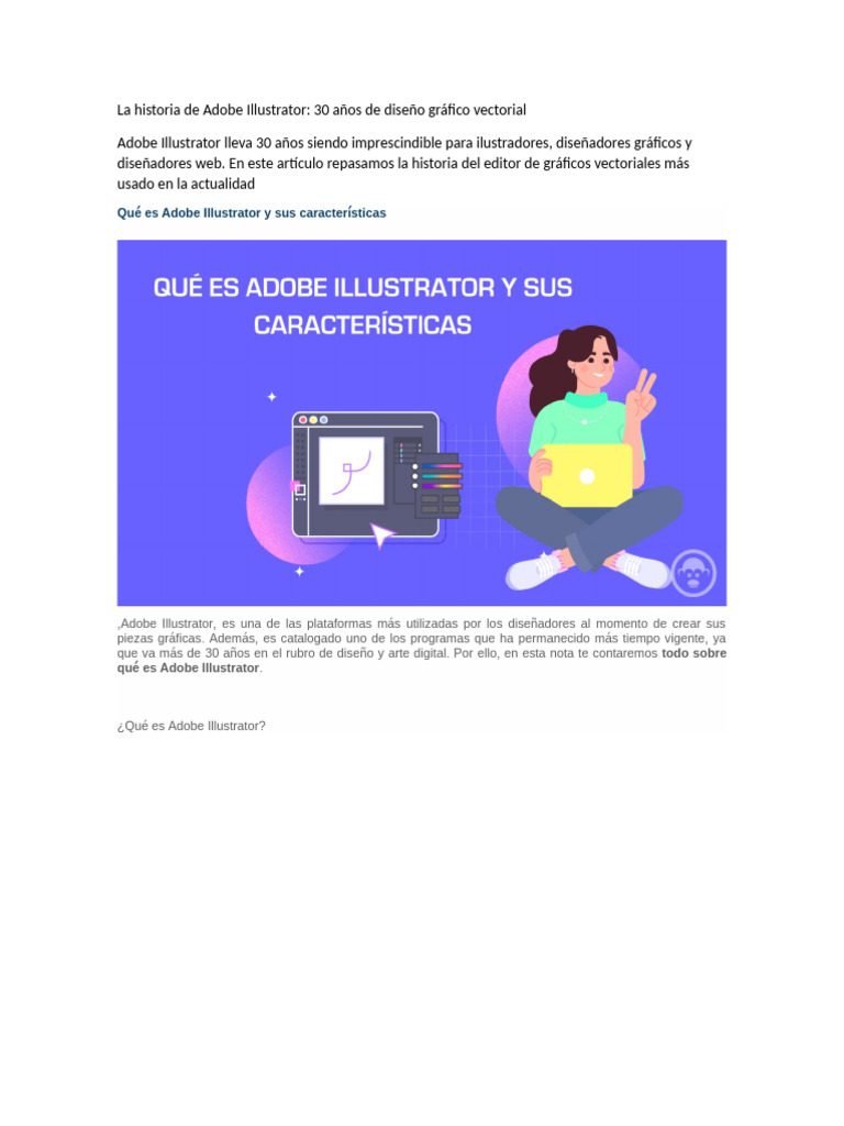 Historia de Adobe Illustrator en 30 años | PDF | Ilustrador Adobe ...