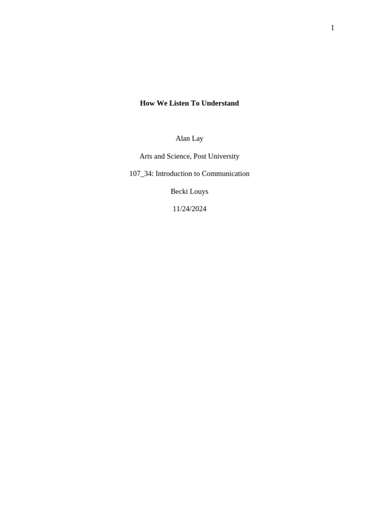 Alan Lay 2024_How We Listen to Understand | PDF | Empathy | Cognition