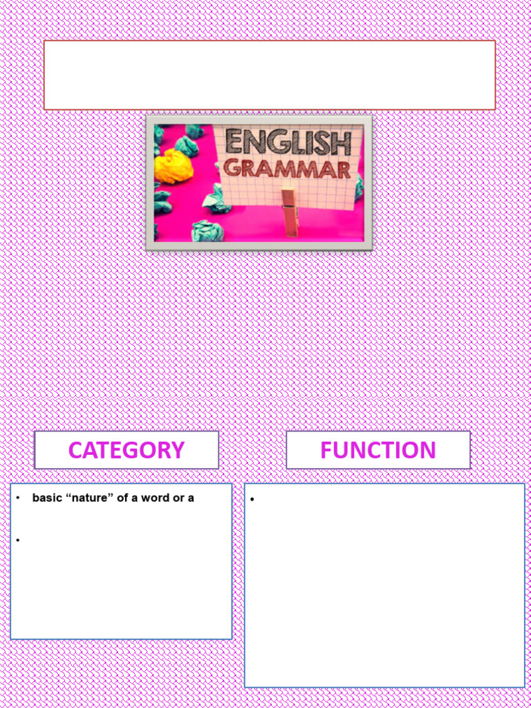 19 Categories and Functions | PDF | Verb | Noun