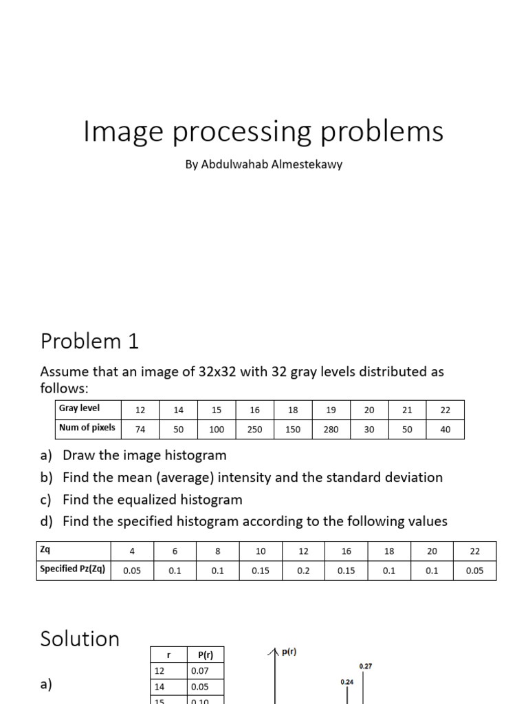 Image Processing Problems | PDF | Mean | Computer Graphics