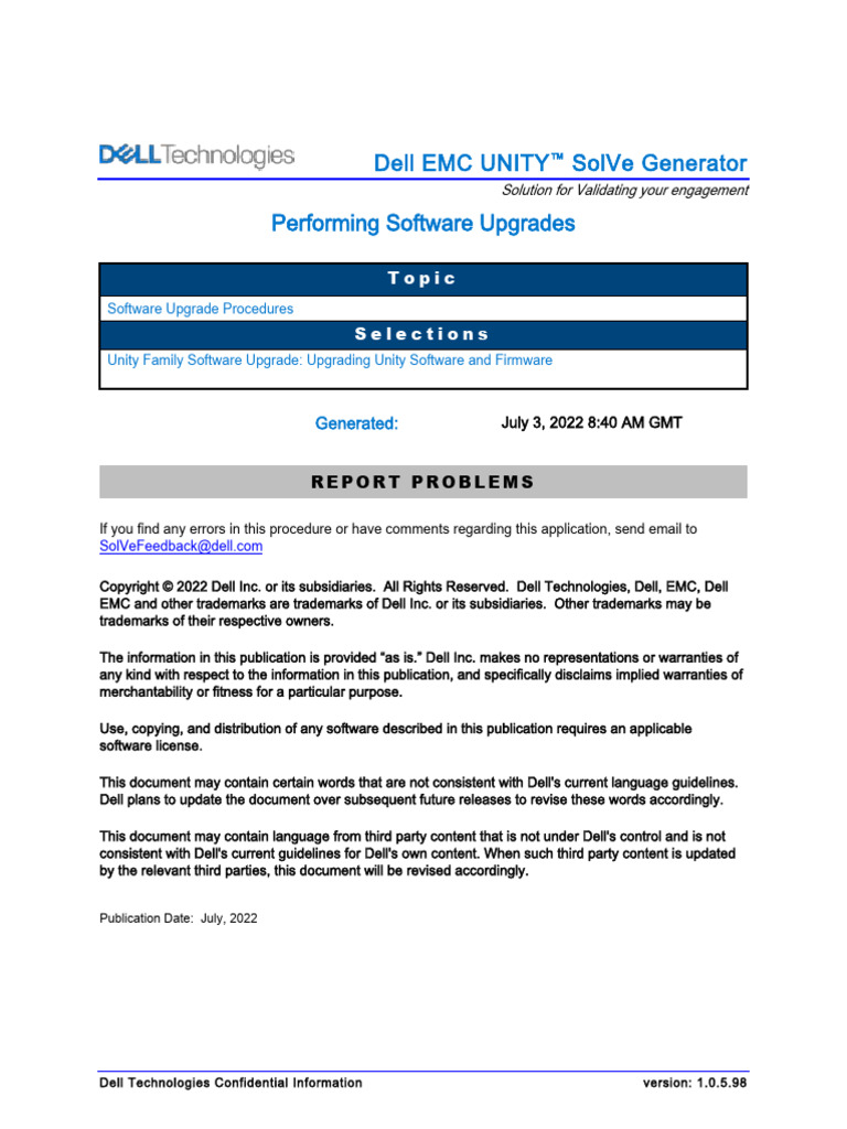 Dell EMC Unity_Software Upgrade Procedures-Performing Software Upgrades ...