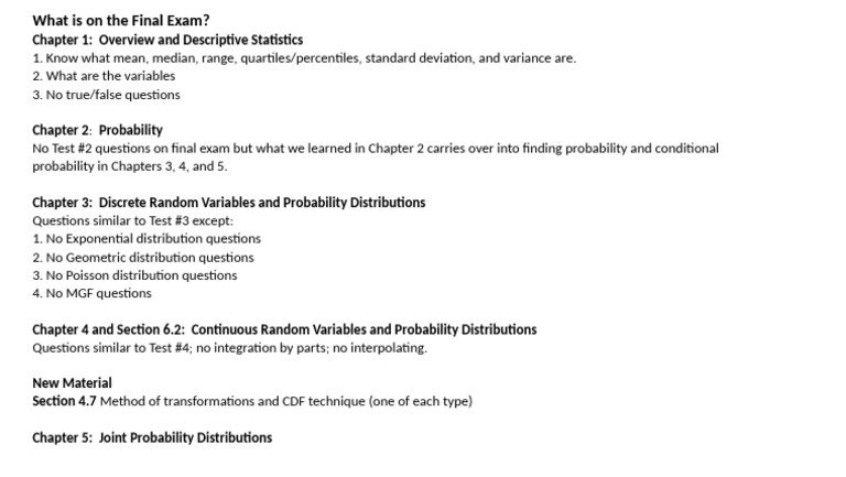 Final Exam Topics Overview | PDF