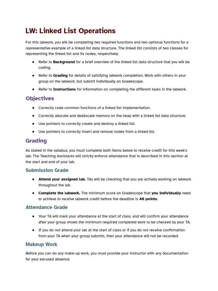 Linked List Operations Lab Guide | PDF | Parameter (Computer ...