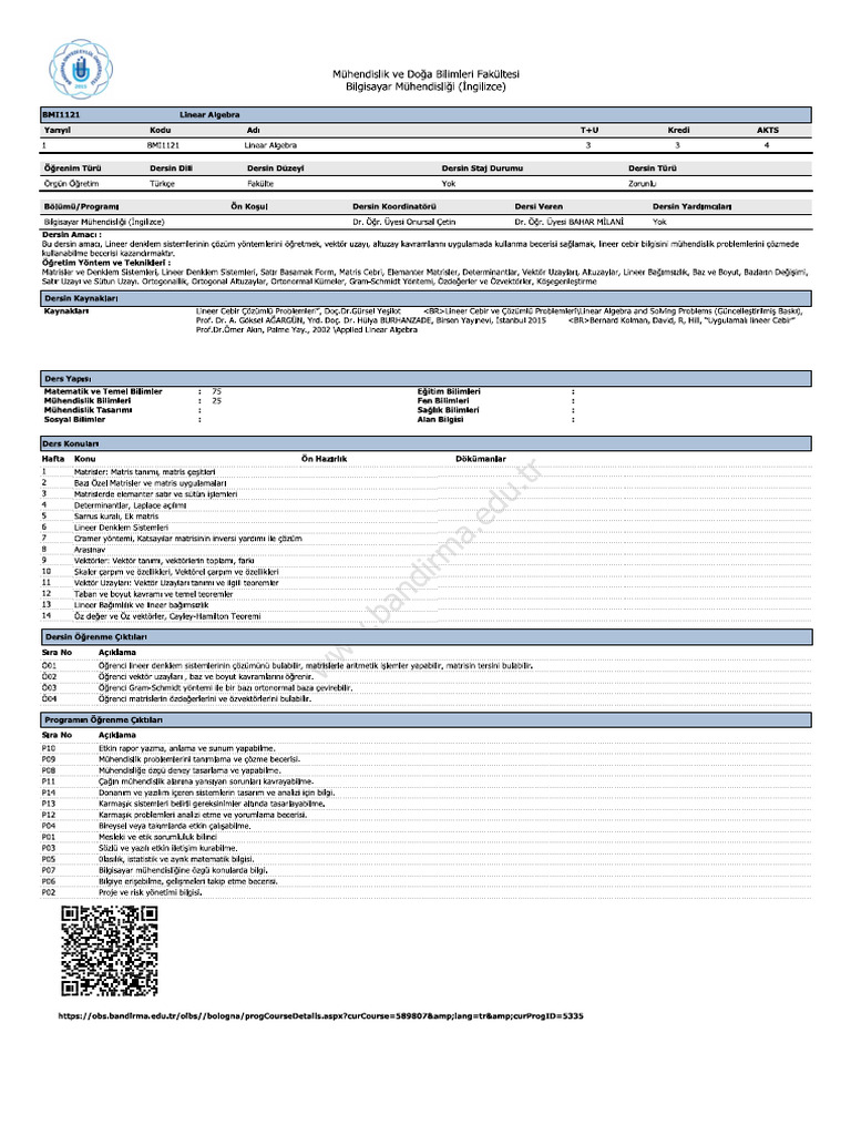 Lineer Cebir | PDF