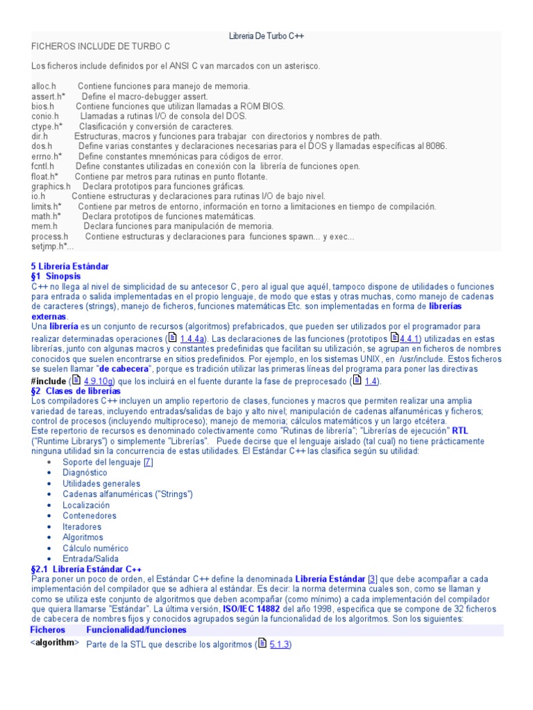 Libreria de Turbo C | PDF | C ++ | Compilador