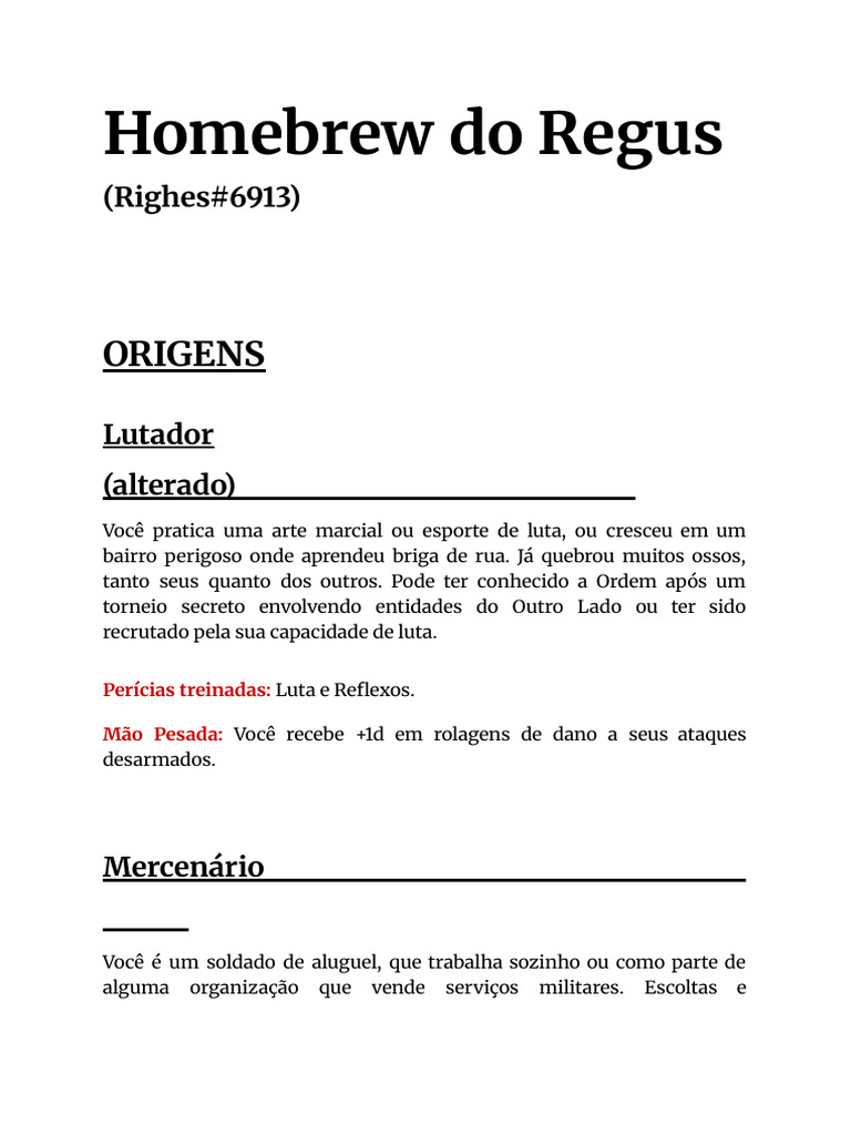 Homebrew Do Regus | PDF | Tempo | Morte