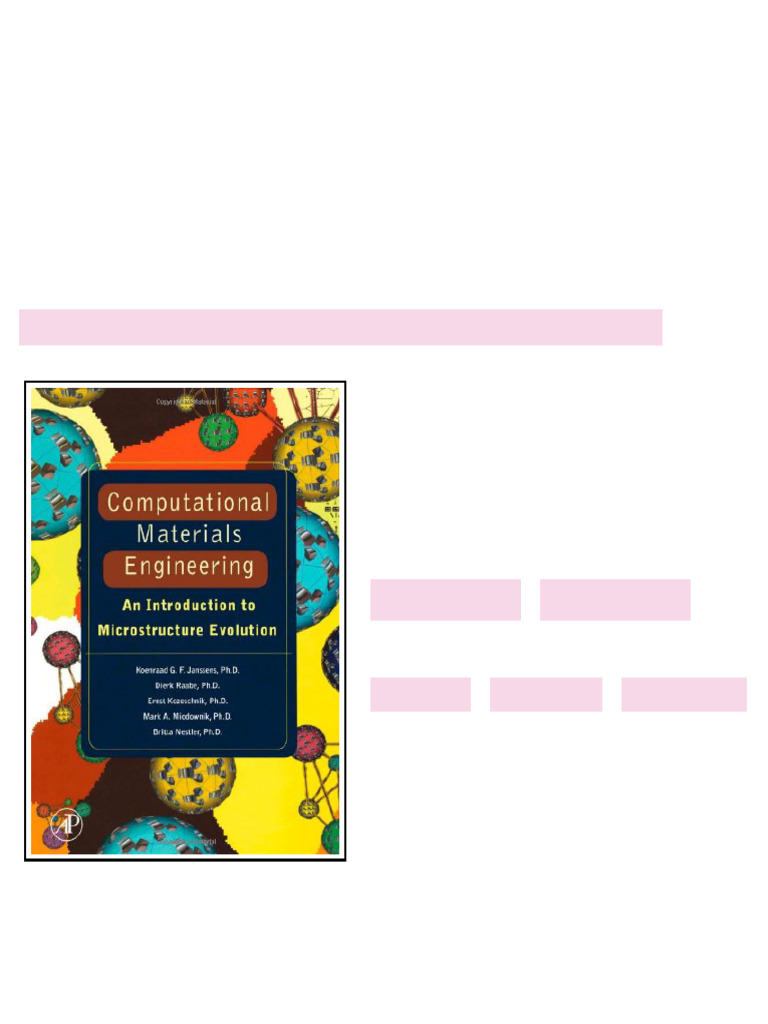 (Ebook) Computational Materials Engineering by Koenraad George Frans Janssens, Dierk Raabe ...