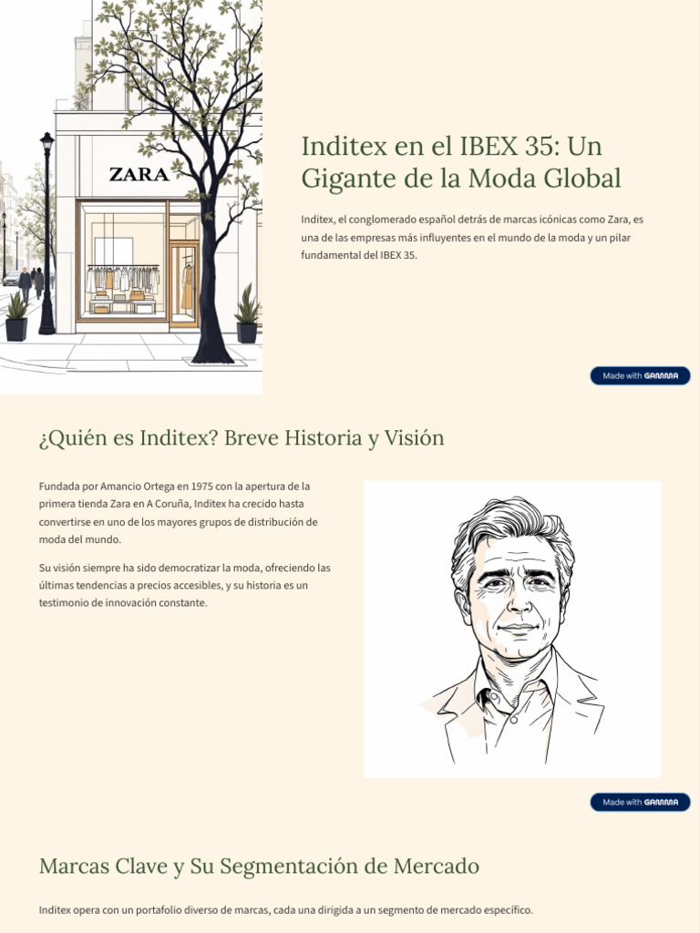 Inditex en El IBEX 35 Un Gigante de La Moda Global | PDF | Moda ...