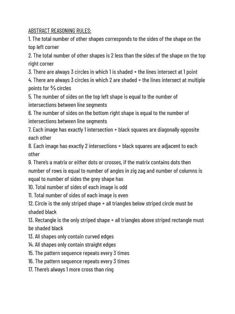 Abstract Reasoning Shape Rules Guide | PDF