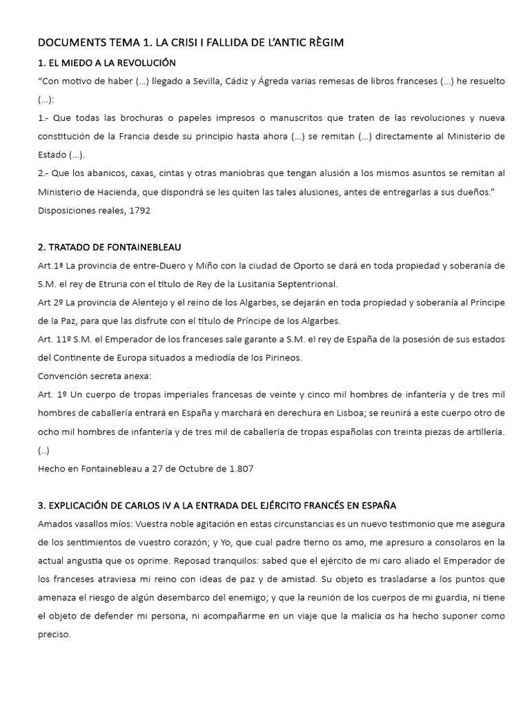 Documents Tema 1 Ferran VII | PDF | España