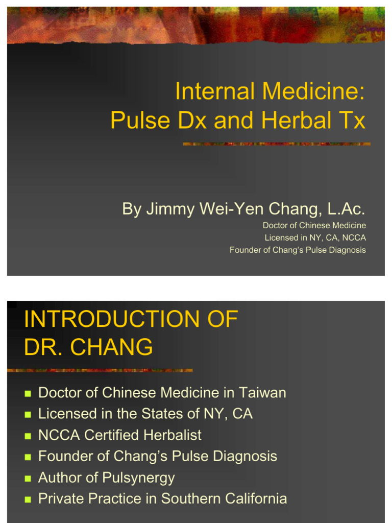 Internal Medicine: Pulse & Herbal Diagnosis | PDF | Arthritis ...