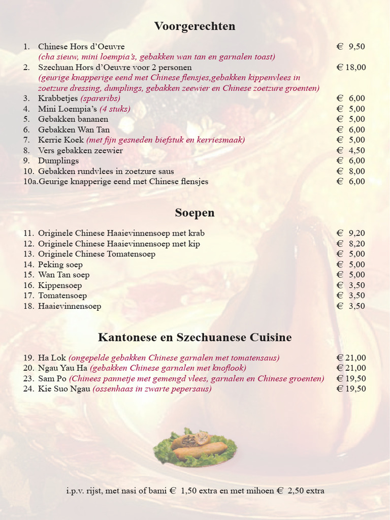 Asian Palace Menu | PDF