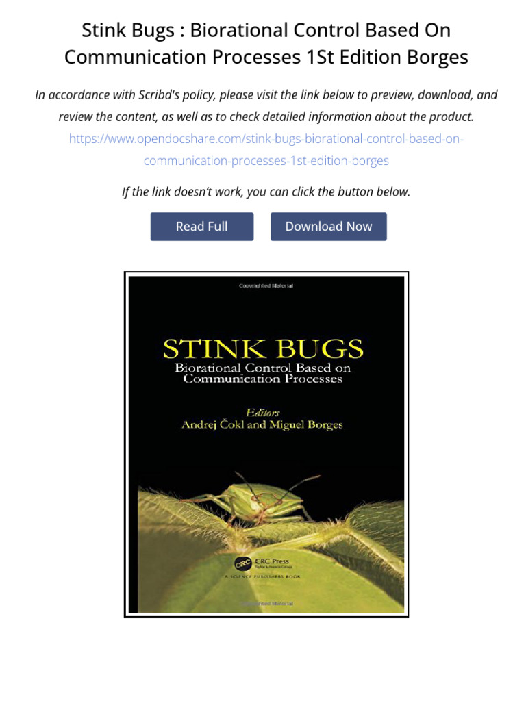 Stink bugs : biorational control based on communication processes 1st ...