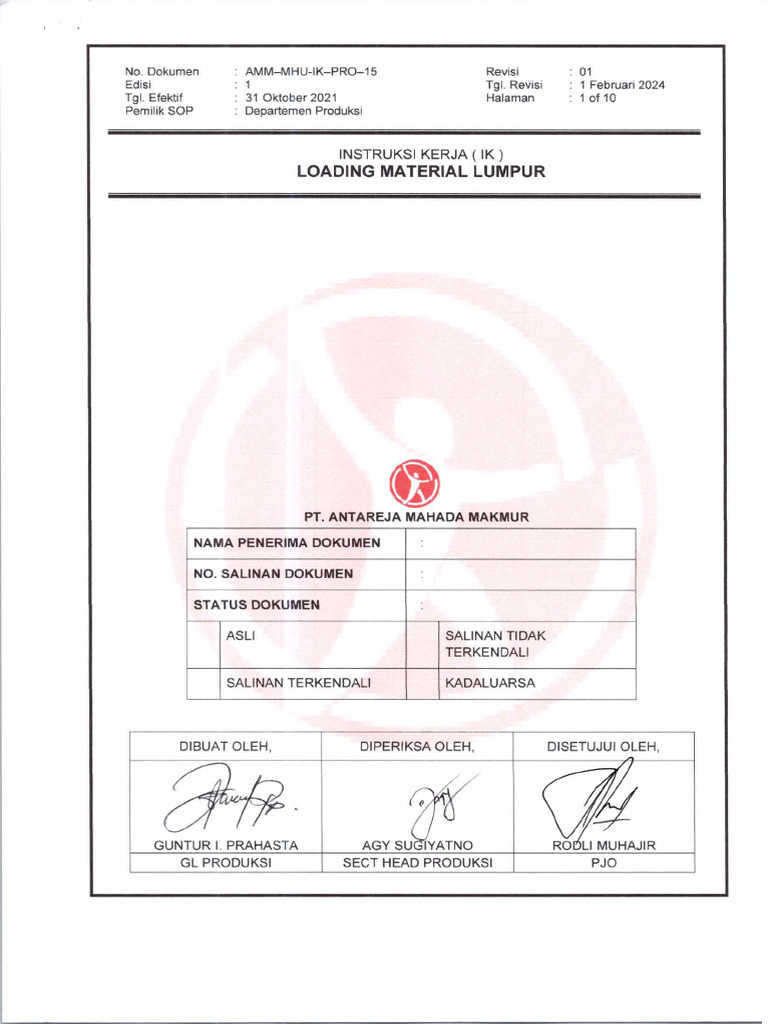 AMM MHU IK PRO 15 Loading Material Lumpur | PDF