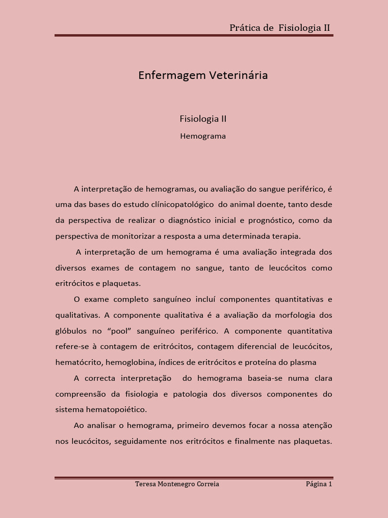 Hemogram A | PDF | Anemia | Glóbulo branco