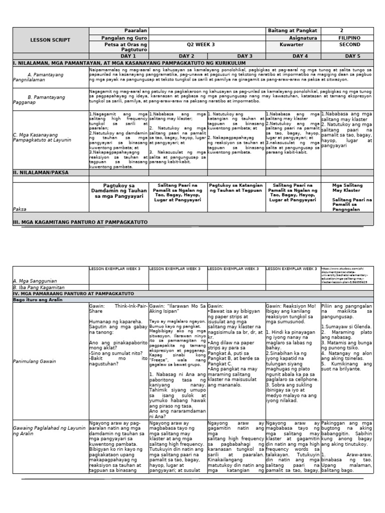 Filipino DLL Q2 Week 3 | PDF