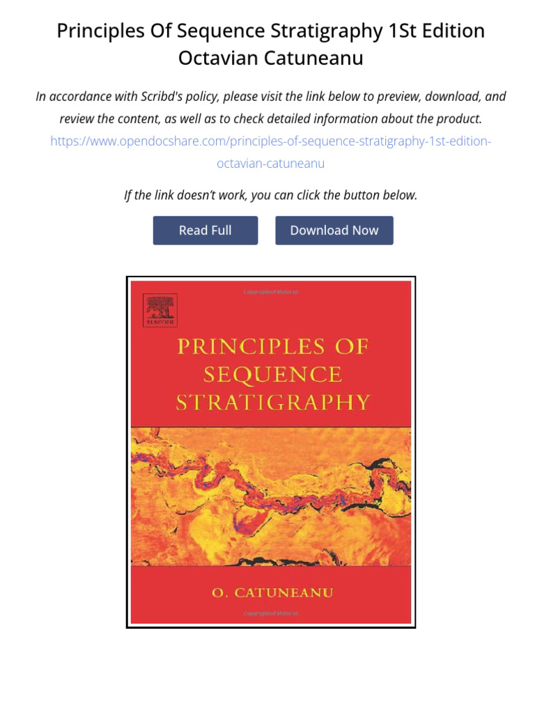 Principles Of Sequence Stratigraphy 1st Edition Octavian Catuneanu ...
