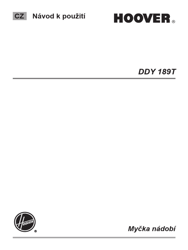 Hoover Ddy189t Navod k Pouziti | PDF