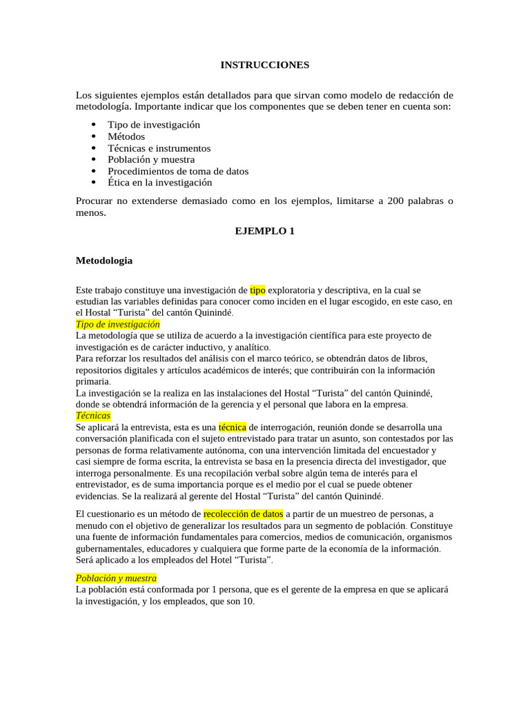 Ejemplos de Redacción de Metodología | PDF | Datos | Análisis de los datos