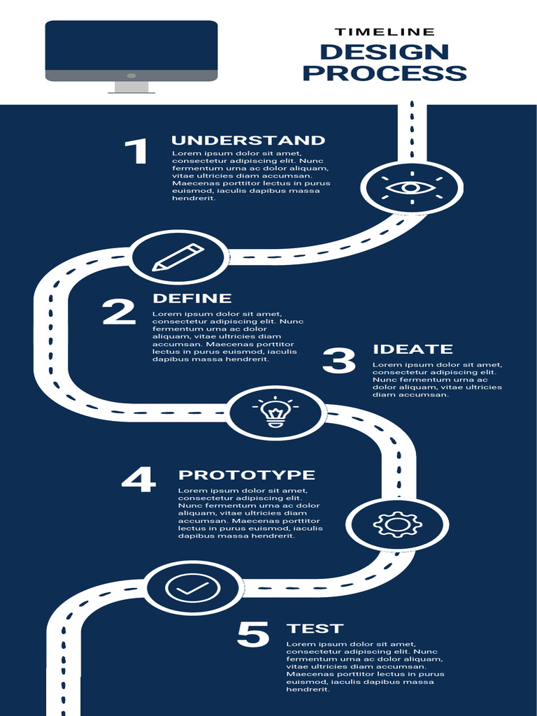 Blue Illustrated Professional Path Design Process Timeline Infographic ...