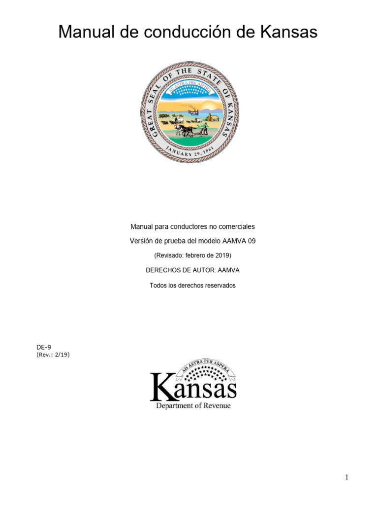 Manual de Manejo Kansas 2022 | PDF | Tráfico | Licencia de conducir