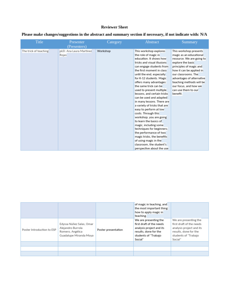 Reviewer Sheet ELTAF2021 | PDF | Learning | Cognitive Science