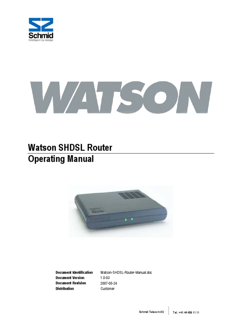Modem Telefonica Watson SHDSL Router Manual | PDF | Virtual Private ...