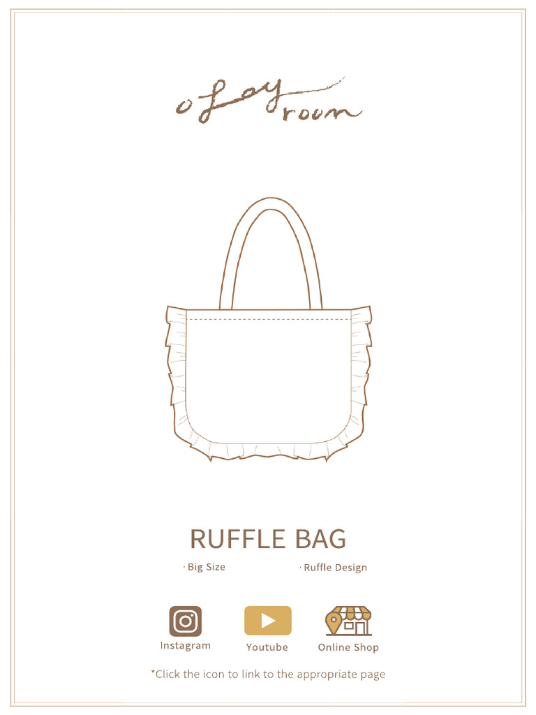 Ruffle bag sewing pattern | PDF